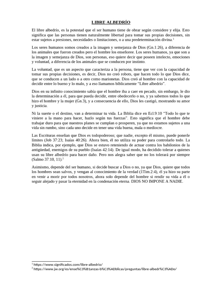 Libre Albedrío | PDF