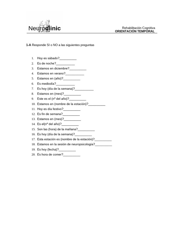 Orientación Temporal | PDF