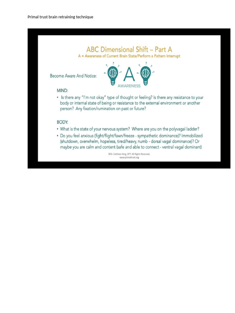 Brain Retraining Practice Sample | PDF