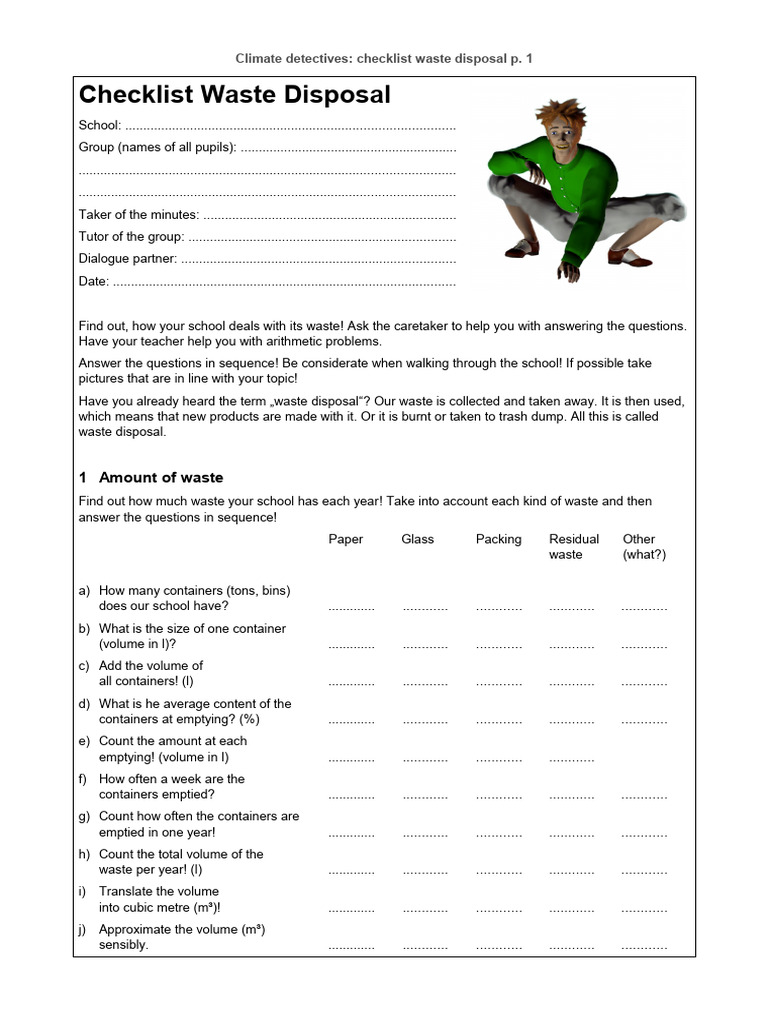 Checklist Material Waste Disposal | PDF