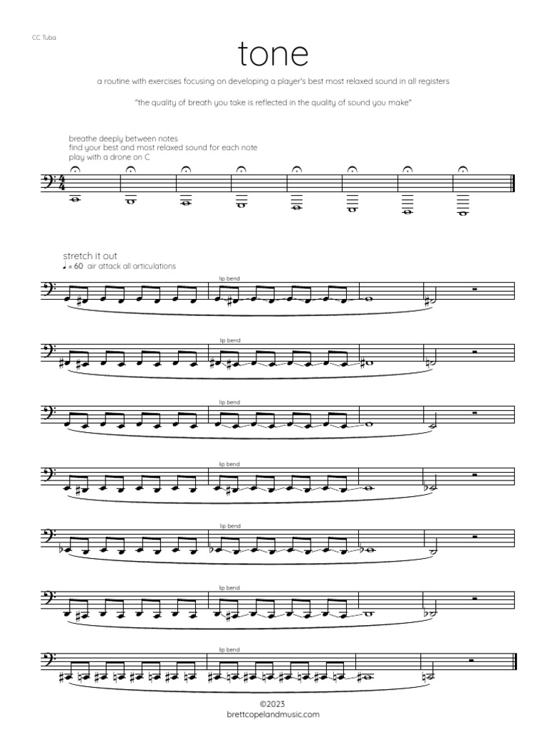 Tuba Exercises for Beginners | PDF