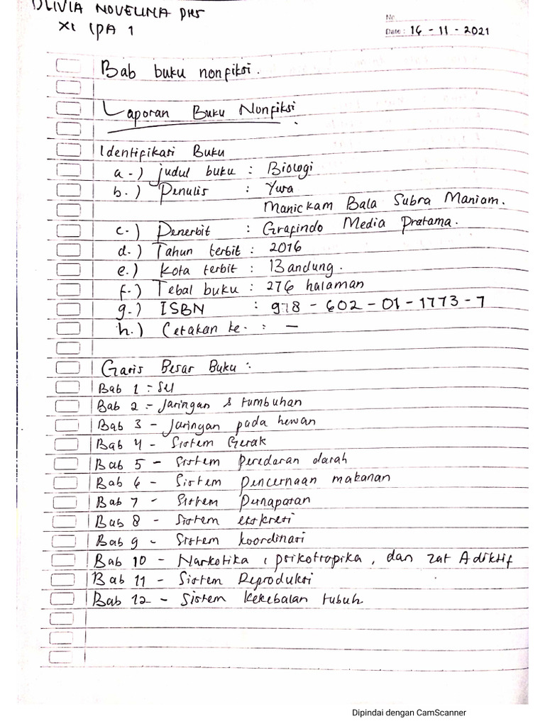 XI IPA 1 - Olivia Novelina PHS - 25 | PDF