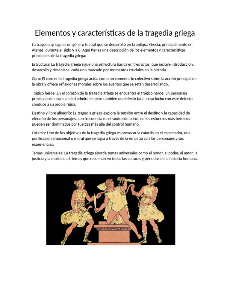 Elementos y Características de La Tragedia Griega | PDF