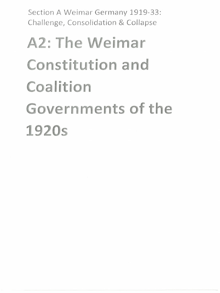 A2 Weimar Government 2024-2025 | PDF