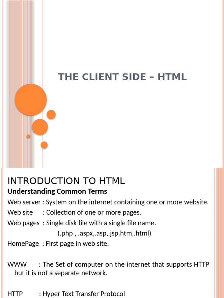 The Client Side - HTML | PDF