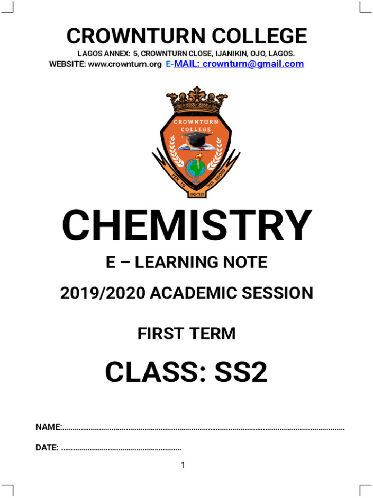 1st Term s2 Chemistry - Phoenix | PDF