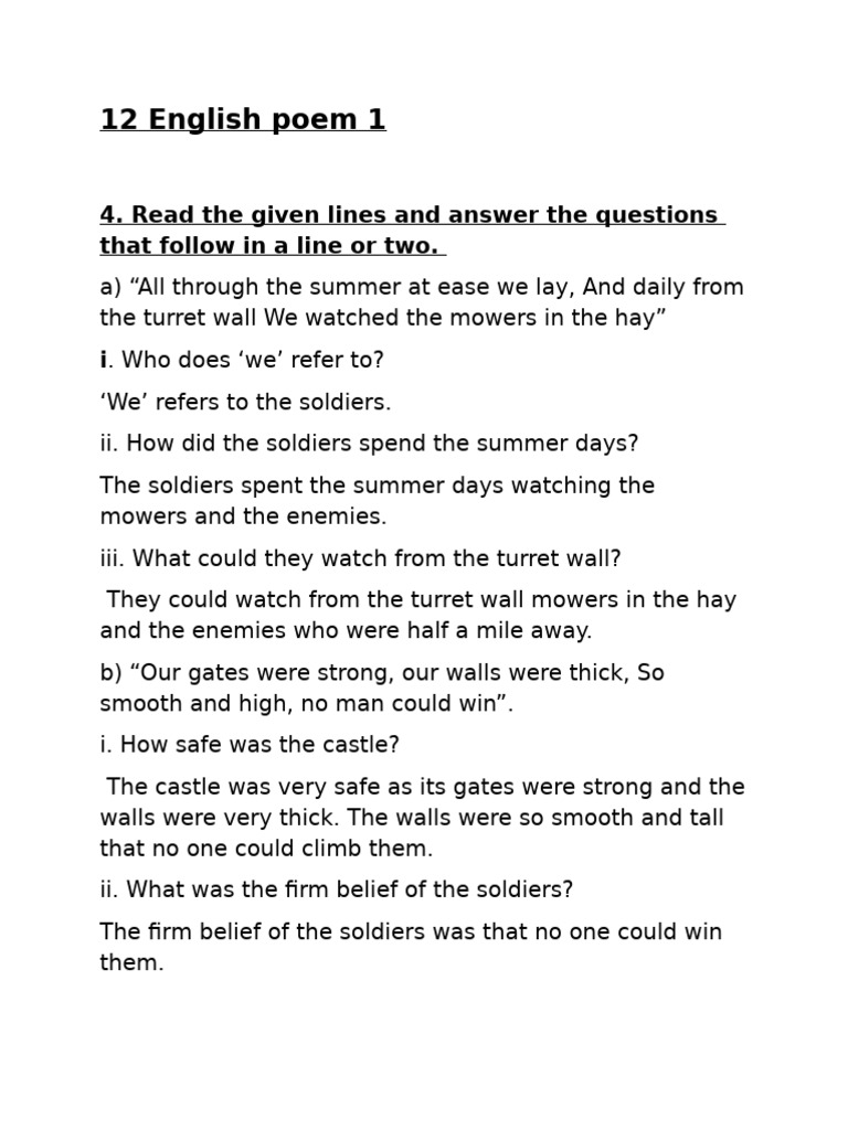 12 Poem1 Notes | PDF