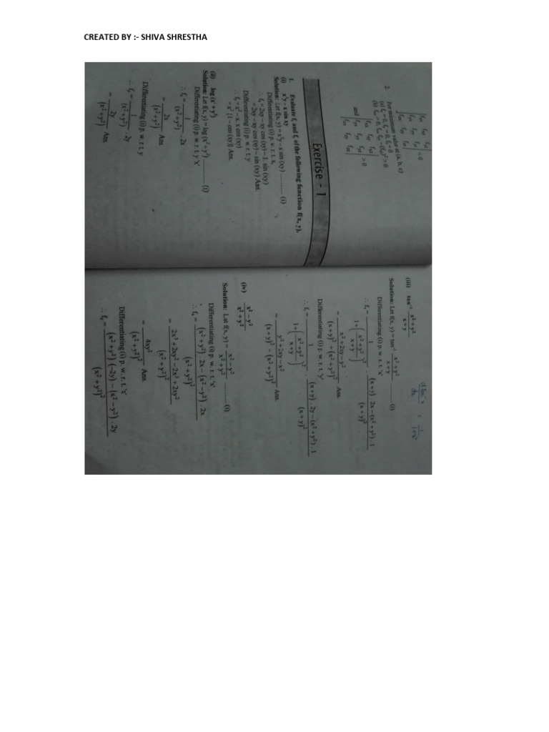 2nd Sem Mathematics Solution | PDF