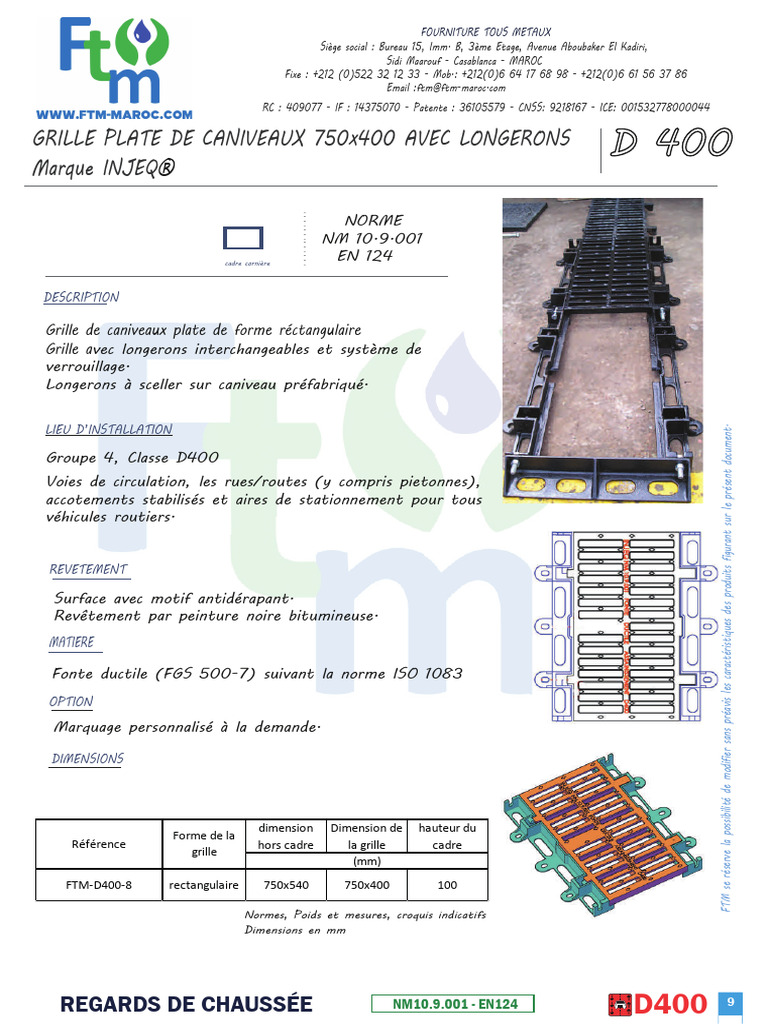 Fiche D400 Caniv Longerons 750 400 | PDF