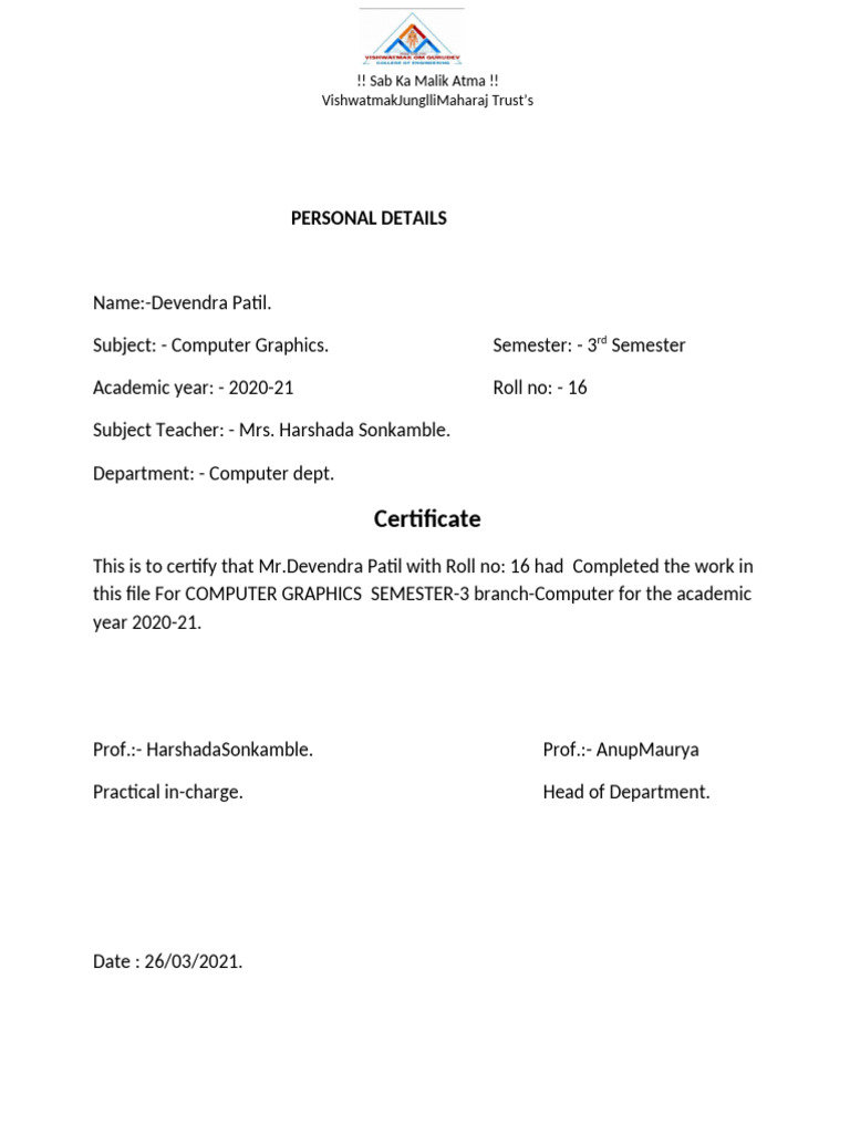 CG EXP 1 To 10 Roll No 16 | PDF