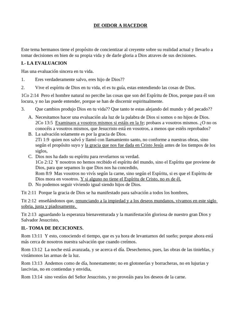 De Oidor A Hacedor | PDF