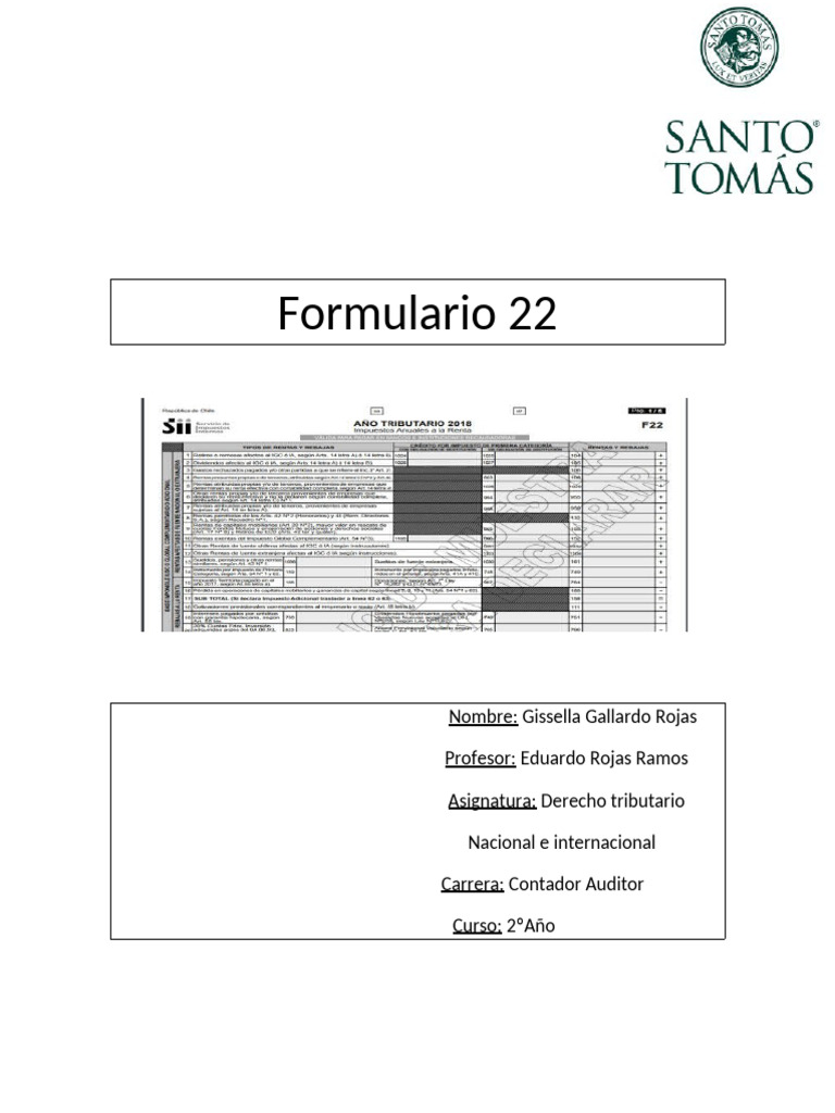 Formulario 22 | PDF