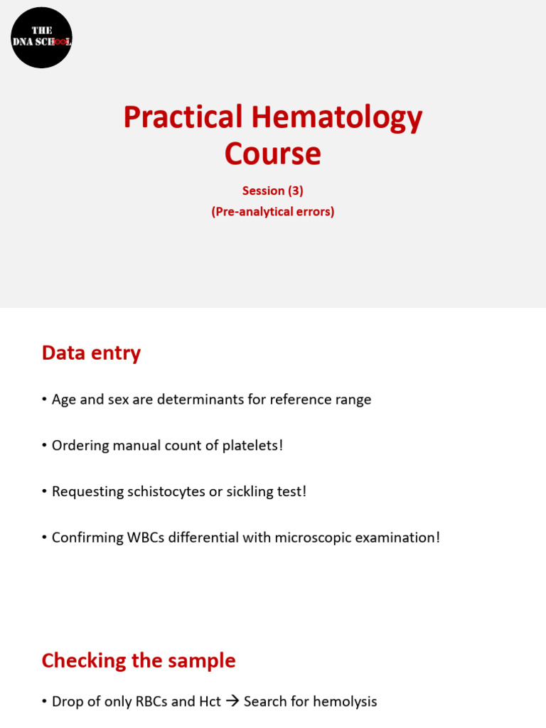 Preanalytical Errors | PDF
