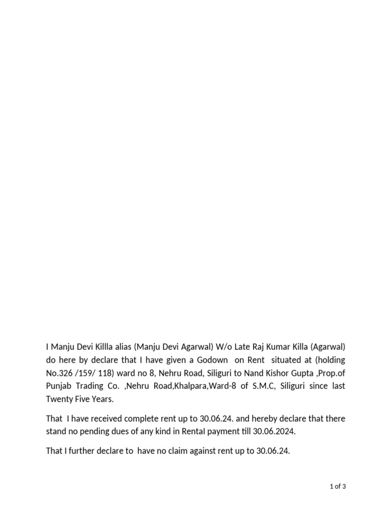 Declaration-Punjab Trading | PDF
