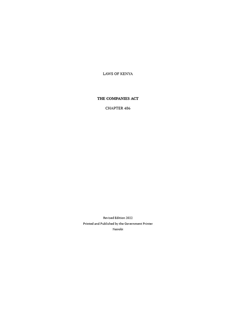 Companies Act (Cap.486) | PDF