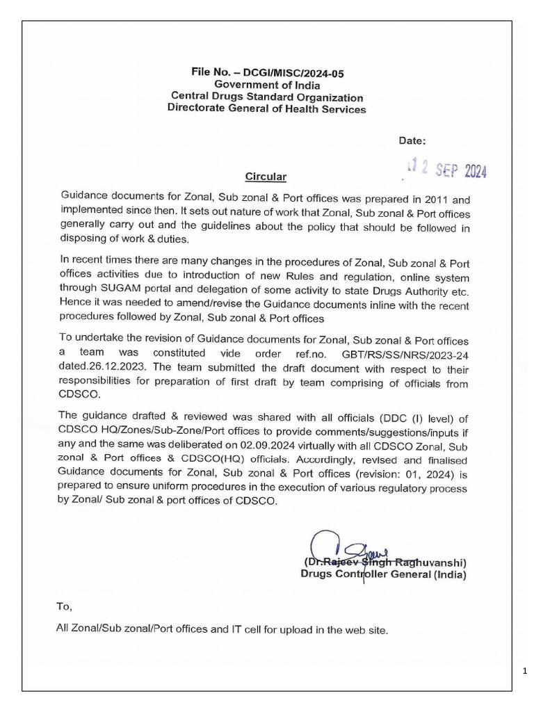 CDSCO Guidance Document | PDF