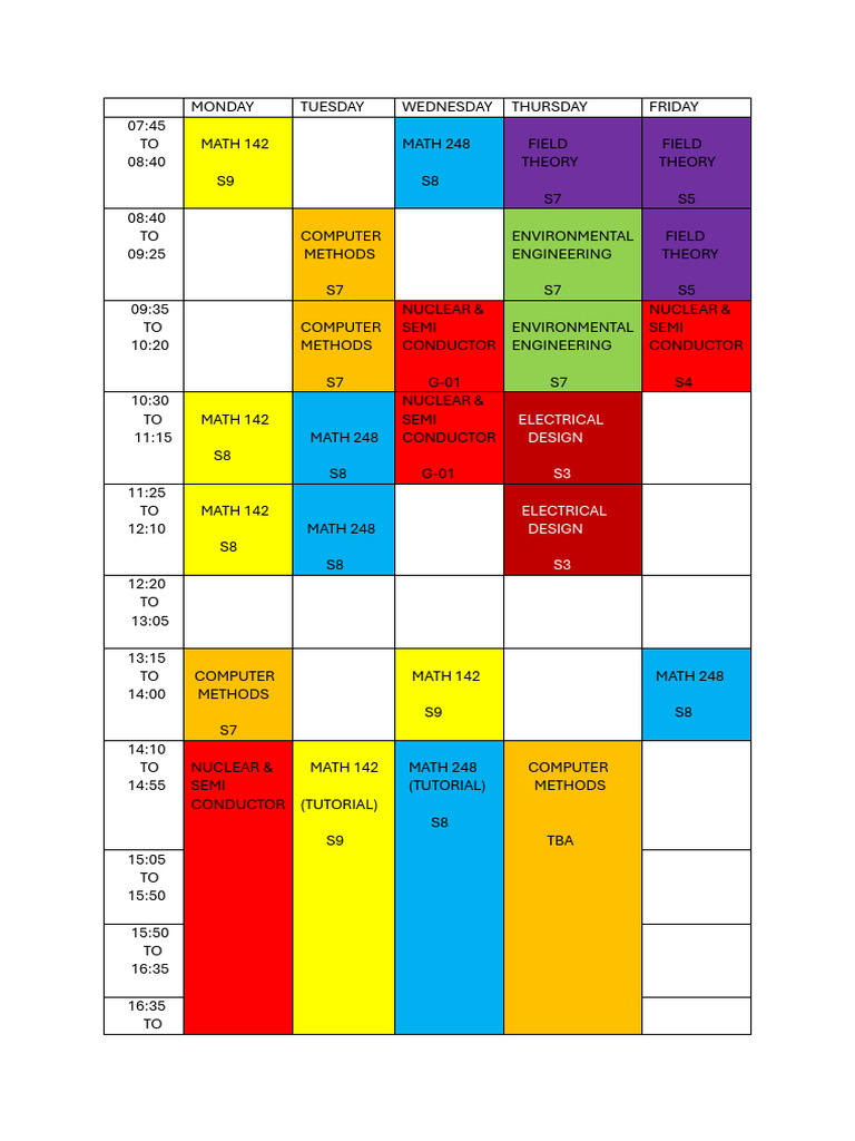 Timetable 2 | PDF