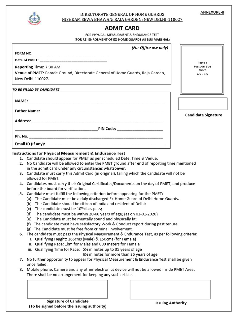 Admit Card | PDF