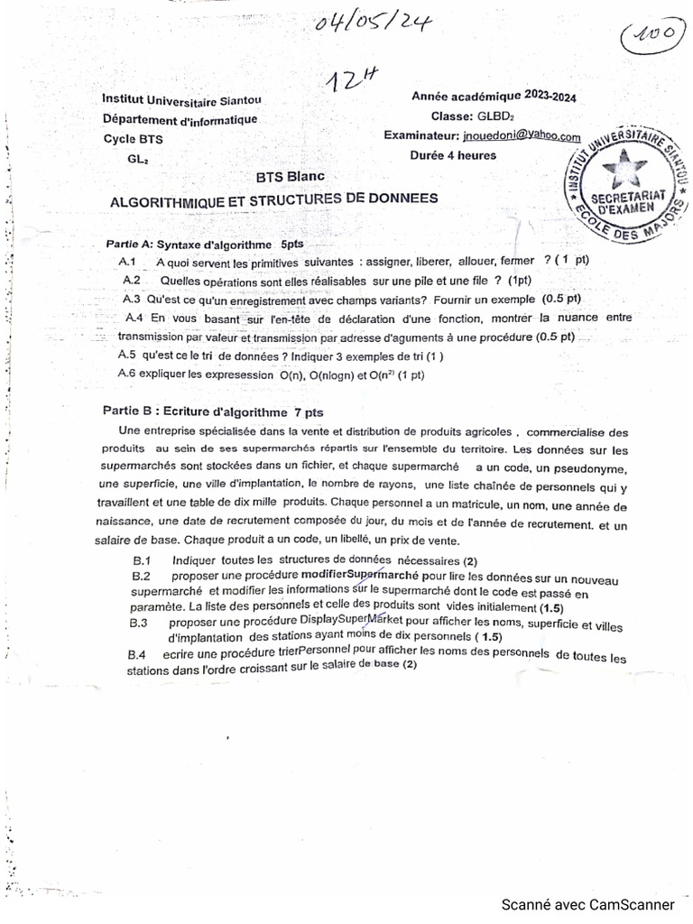 Algorithme Et Structure de Données 2024 | PDF