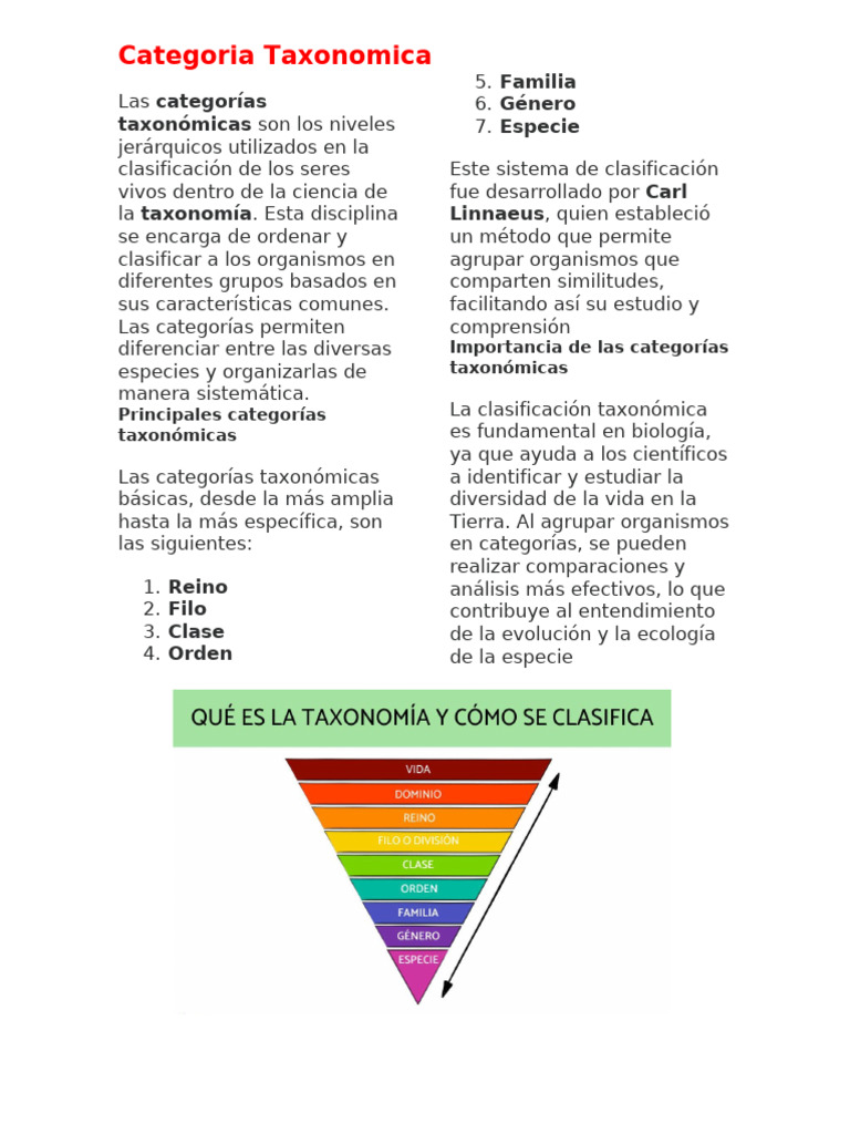 Categoria Taxonomica | PDF