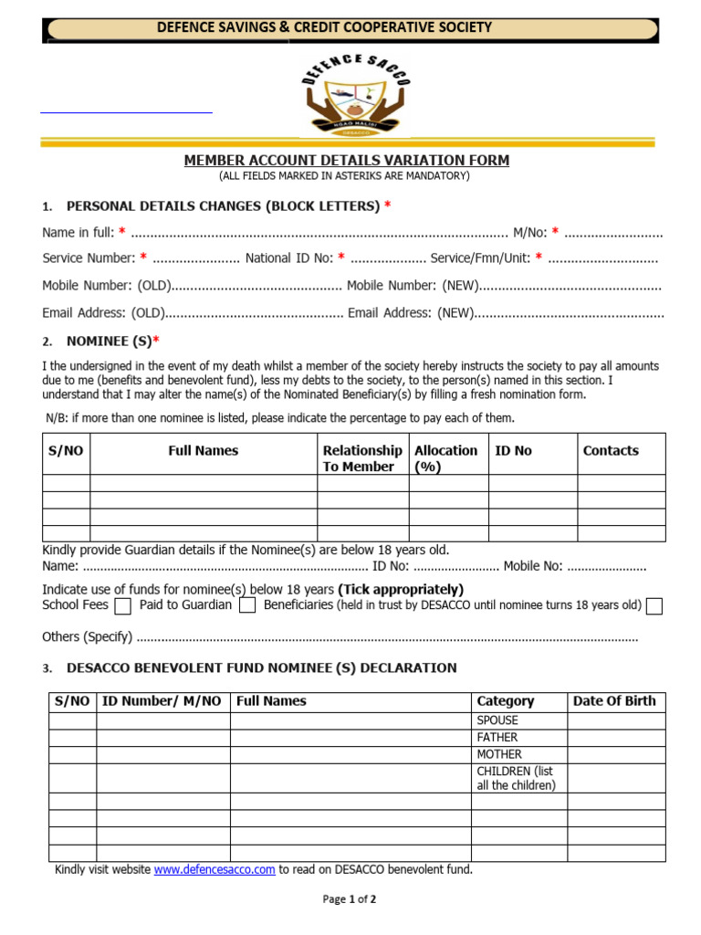 Membership Variation Form 3 | PDF