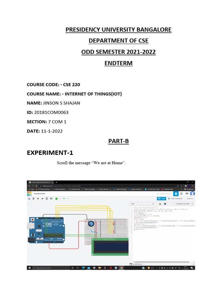 IOT End Term - 20181COM0063 | PDF