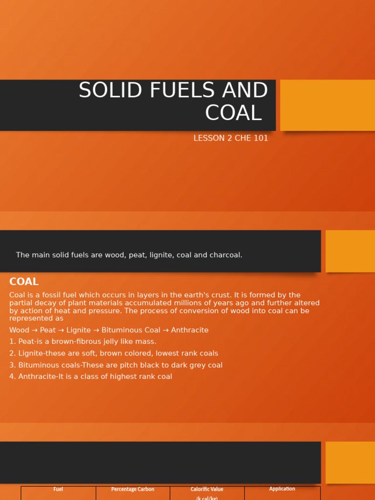 Solid Fuels and Coal | PDF
