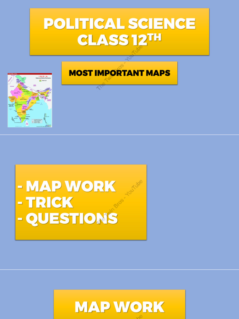 Map Work Class 12 Political Science by The Twin Bros | PDF
