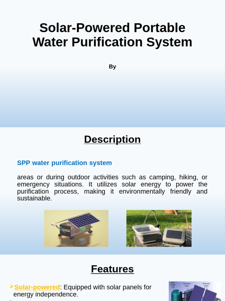 Solar-Powered Portable Water Purification System | PDF