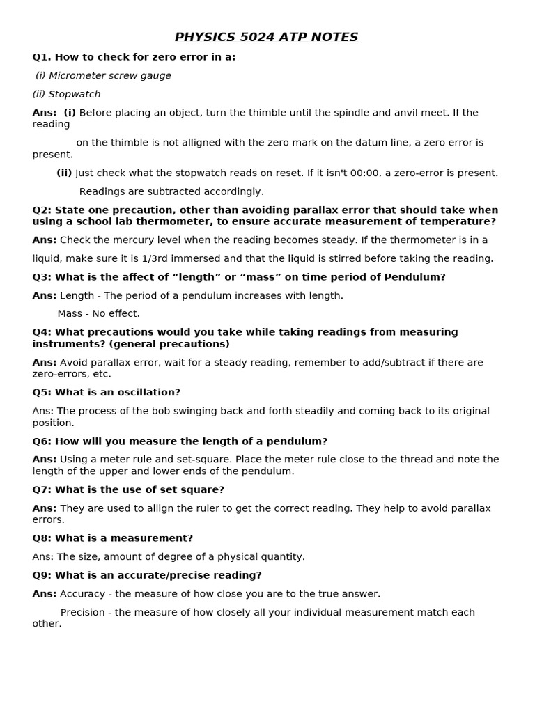 Physics 5024 Atp Notes | PDF