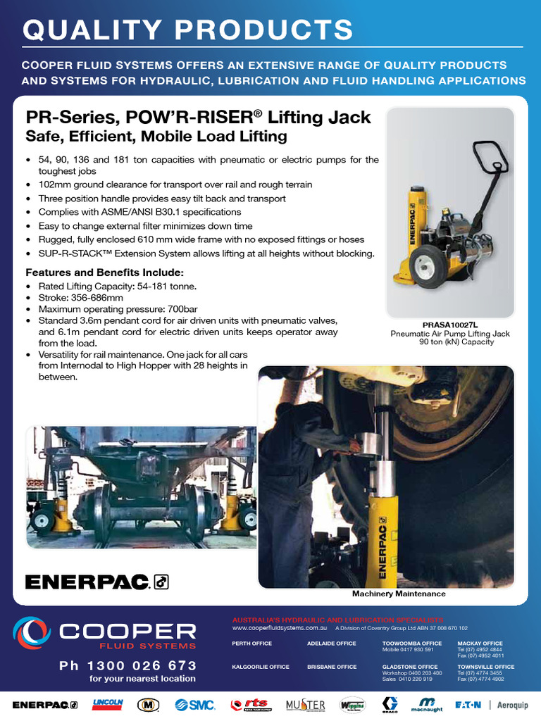 Cooper Fluid Systems Enerpac Pow'r Risers | PDF