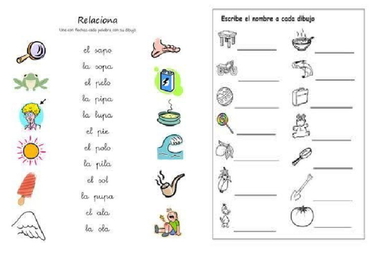 Escribe El Nombre de Los Objetos | PDF