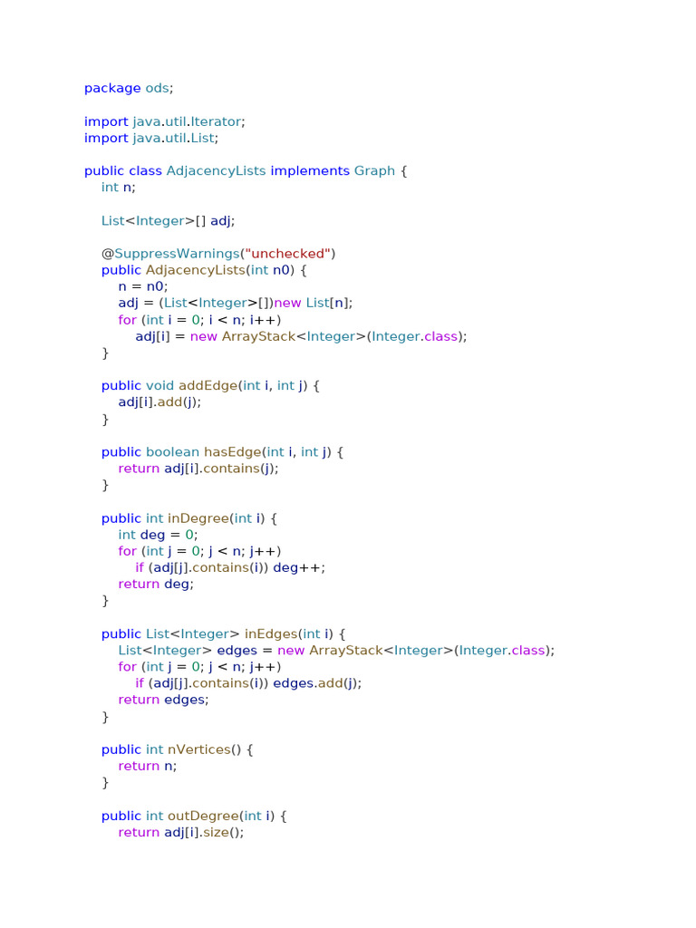Adjacency Lists | PDF