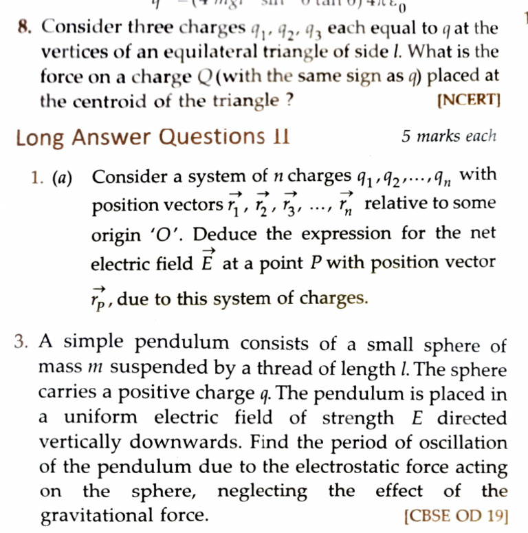 List of Important Questions From ch01, ch02 & ch03 Class 12 Physics | PDF