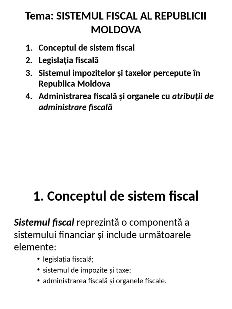 Tema 1 Sistemul Fiscal | PDF