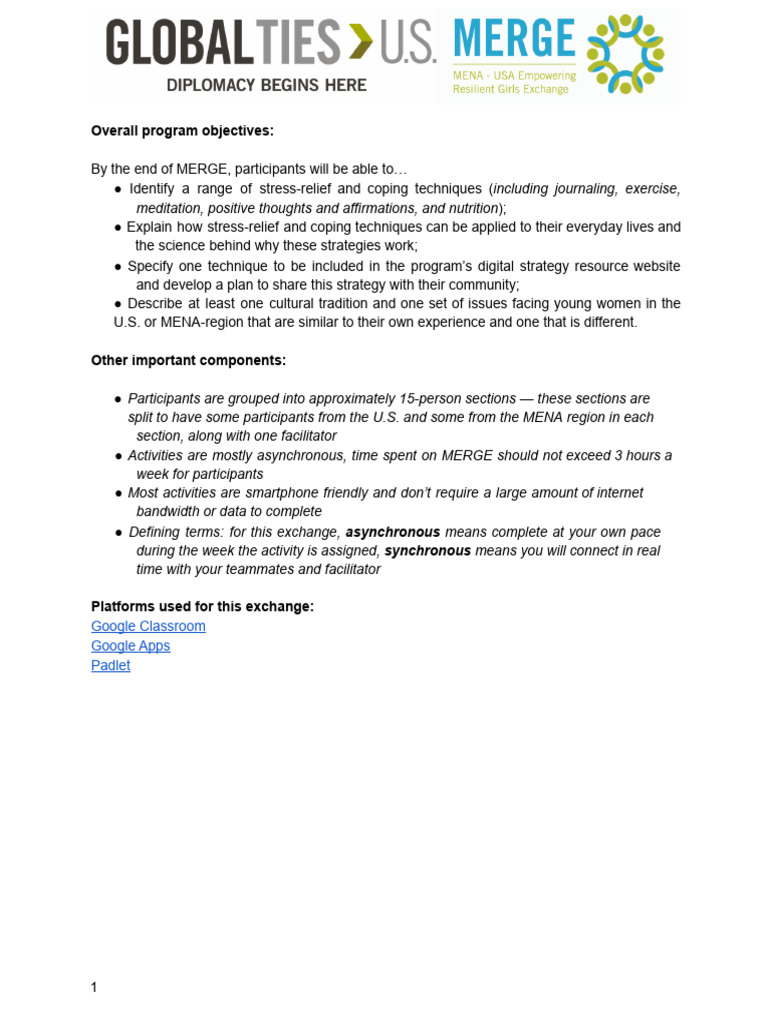 MERGE Cohort III Curriculum Overview & Dates | PDF