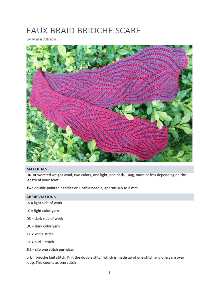 Faux Braid Brioche Scarf-1 | PDF