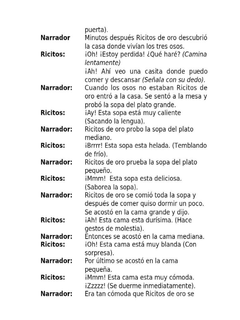 Ricitos de Oro | PDF