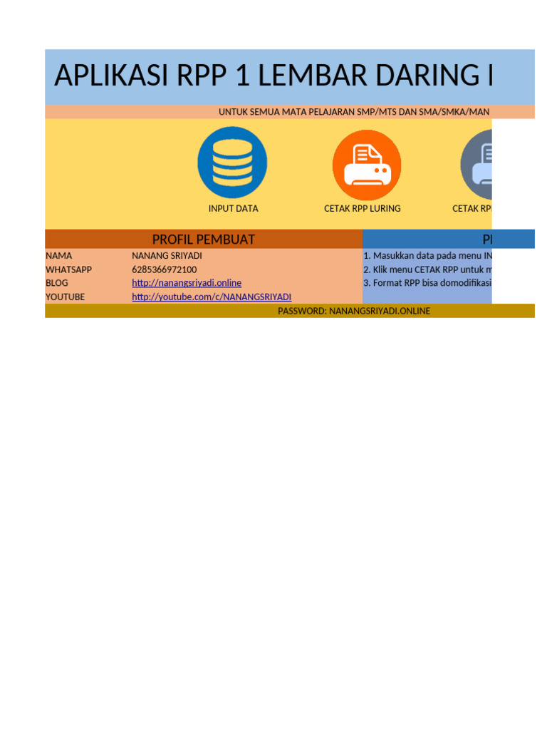 Aplikasi RPP 1 Lembar Kls 7 Gasal Mts Raji | PDF