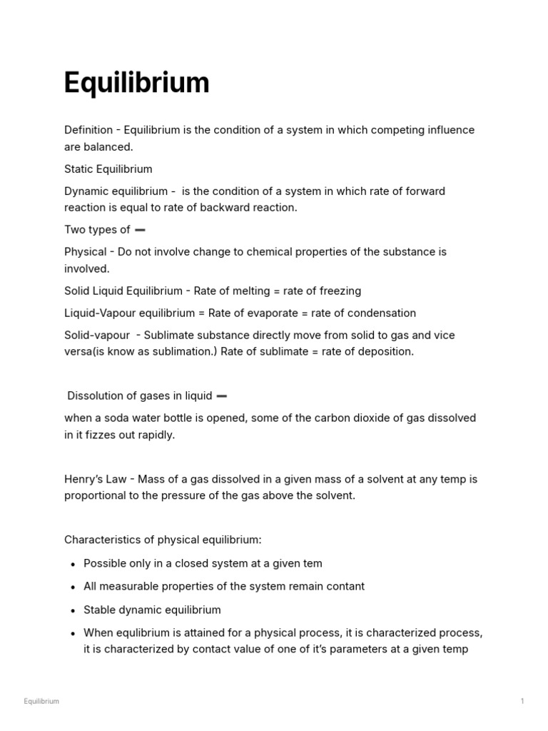 Equilibrium | PDF
