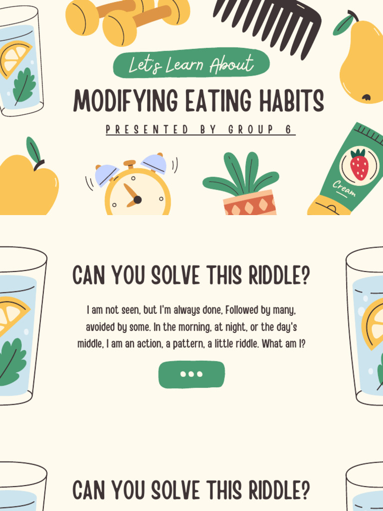 Lets Learn About Healthy Habits Educational Presentation in Yellow and ...