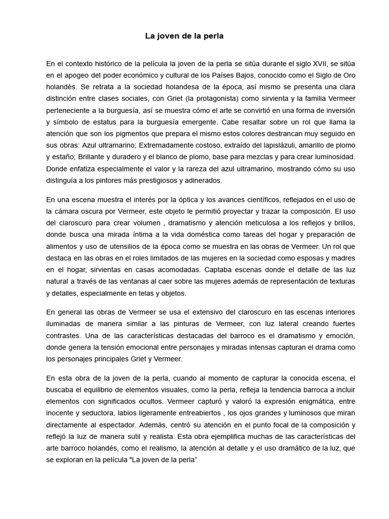 La joven de la perla | PDF