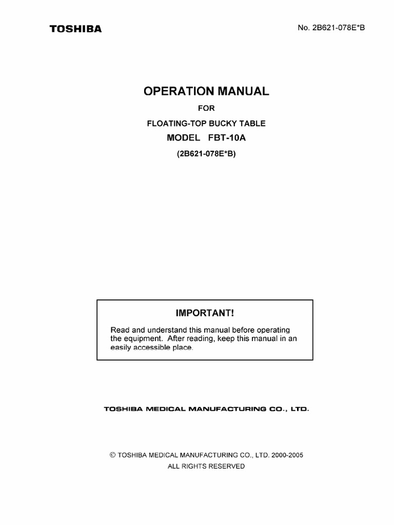 Operation Manual: Model Fbt-Ioa | PDF