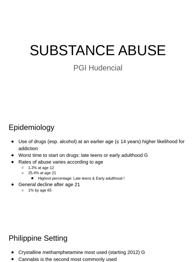 Substance Abuse Pgi Hudencial | PDF