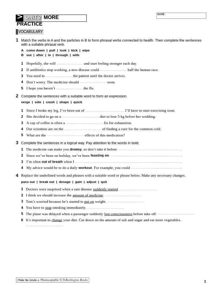 u2 more practice 2º bach | PDF