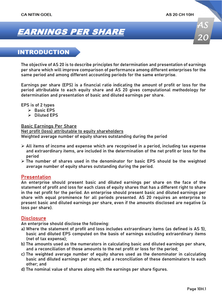 Basic Earnings Per Share | PDF