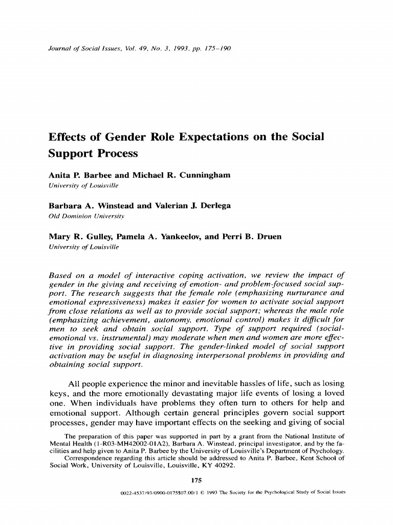 Effects of Gender Role Expectations On T | PDF