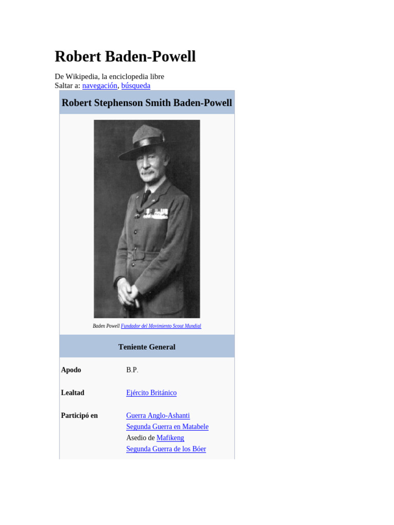 Robert Baden Powell | PDF