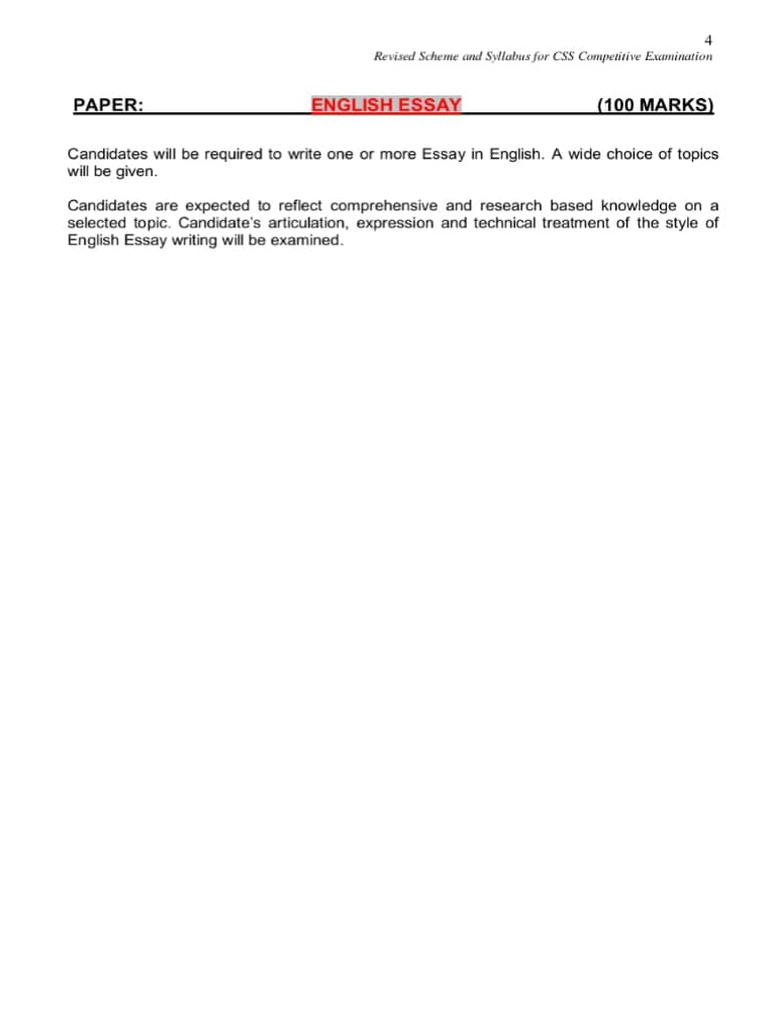 CSS Syllabus My Subjects | PDF