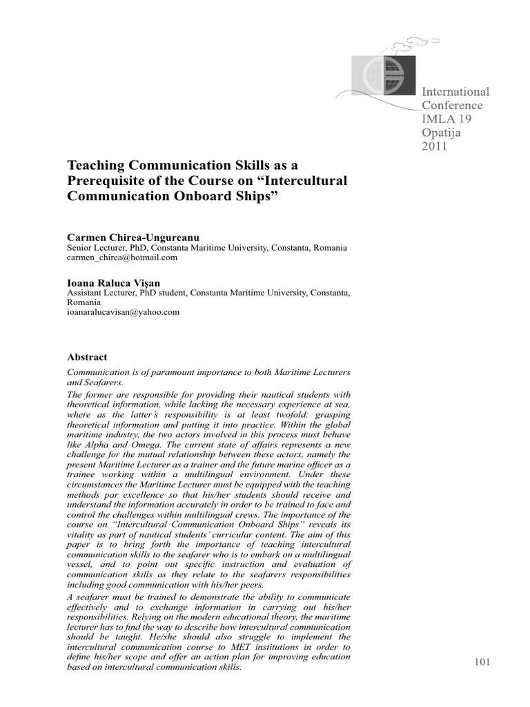 Teaching Communication Skills As A Prere | PDF